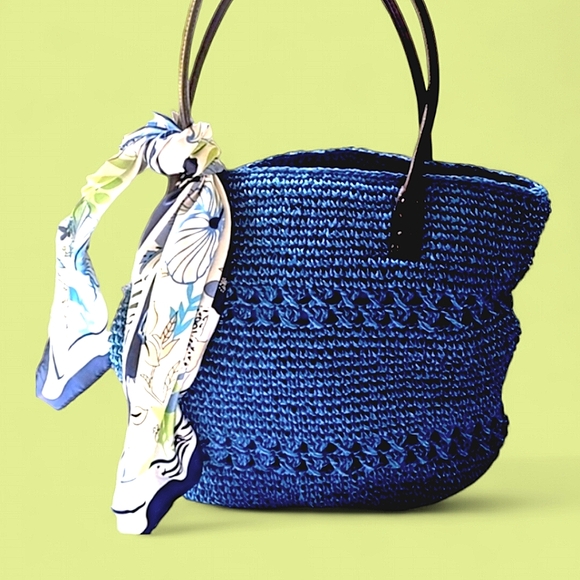 Talbots | Bags | Talbots Woven Straw Tote With Leather Handlesgreat ...